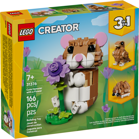 Lego Creator 3 in 1 Cute Hamster with a Flower - Treehouse Toy Co.